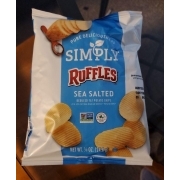 Ruffles Simply Ruffles Potato Chips, Sea Salted: Calories, Nutrition ...