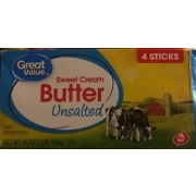 Great Value Butter, Sweet Cream, Unsalted: Calories, Nutrition Analysis ...