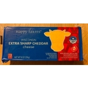 Happy Farms Wisconsin Cheese, Extra Sharp Cheddar: Calories, Nutrition ...