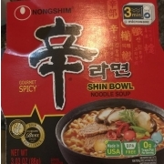 Nongshim Noodle Soup, Shin Bowl, Gourmet Spicy: Calories, Nutrition ...