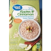 Great Value Instant Oatmeal, Sugar Free, Apples & Cinnamon: Calories ...