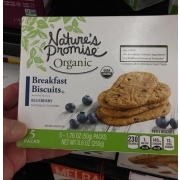 Nature's Promise Breakfast Biscuits, Blueberry, Organic: Calories ...