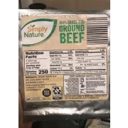 Simply Nature Ground Beef, Grass Fed: Calories, Nutrition Analysis ...