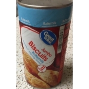Great Value Jumbo Buttermilk Biscuits: Calories, Nutrition Analysis ...