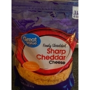 Great Value Cheese, Sharp Cheddar, Finely Shredded: Calories, Nutrition ...