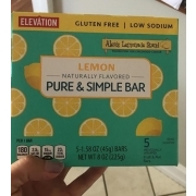 Elevation Pure & Simple Bar, Lemon: Calories, Nutrition Analysis & More ...