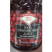 Trader Joe's 100 % Cranberry Juice, Not from concentrate: Calories, Nutrition Analysis & More ...