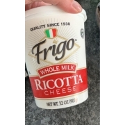Frigo Cheese, Ricotta, Whole Milk: Calories, Nutrition Analysis & More ...