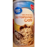 Great Value Oats, Old Fashioned, 100% Whole Grain: Calories, Nutrition ...