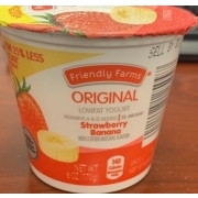 Friendly Farms Yogurt, Lowfat, Original, Strawberry Banana: Calories ...