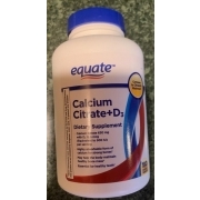 Equate Calcium Citrate Plus D3, Dietary Supplement: Calories, Nutrition ...