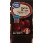 Great Value Energy Drink Mix, Grape, Sugar Free: Calories, Nutrition ...
