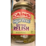 Cains Sweet Pickle Relish: Calories, Nutrition Analysis & More | Fooducate