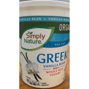 Simply Nature Greek Yogurt, Whole Milk, Vanilla Bean: Calories ...
