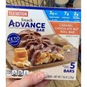 Elevation Snack Advance Bar, Caramel Chocolate Nut Roll Bar: Calories ...
