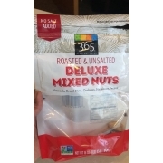 365 Everyday Value Deluxed Mixed Nuts, Roasted and Unsalted: Calories ...