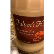 Fulton's Harvest Pumpkin Pie, Cream Liqueur: Calories, Nutrition ...