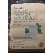 GreenWise Smoked Chicken Sausage, Spinach and Feta: Calories, Nutrition ...