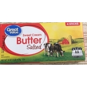 Great Value Sweet Cream Salted Butter: Calories, Nutrition Analysis ...