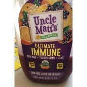 Uncle Matt's Orange Juice Beverage, Ultimate Immune, Organic: Calories ...