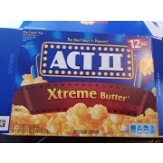 Act II Popcorn, Xtreme Butter Flavored: Calories, Nutrition Analysis ...