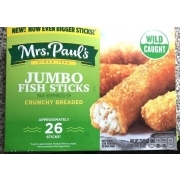Mrs.Paul's Jumbo Fish Sticks, Crunchy Breaded: Calories, Nutrition ...