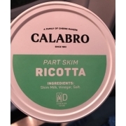 Calabro Cheese, Ricotta, Part Skim: Calories, Nutrition Analysis & More ...