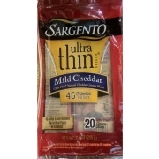 Sargento Cheese, Mild Cheddar, Sliced, Ultra Thin: Calories, Nutrition ...