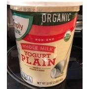 Simply Nature Yogurt, Plain, Whole Milk, Organic: Calories, Nutrition ...