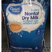 Great Value Nonfat Dry Milk, Instant, Fortified with Vitamins A and D ...