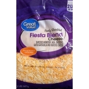 Great Value Cheese, Finely Shredded, Fiesta Blend: Calories, Nutrition ...