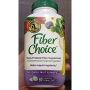 Fiber Choice Daily Prebiotic Fiber Tablets, Chewable: Calories ...