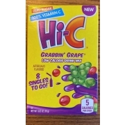 Hi-C Drink Mix, Grape: Calories, Nutrition Analysis & More | Fooducate