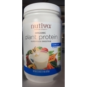 Nutiva Plant Protein, Superfood Smoothie, Vanilla, Organic: Calories ...