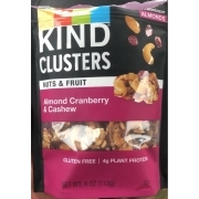 Kind Nuts & Fruit, Clusters, Almond Cranberry & Cashew: Calories ...