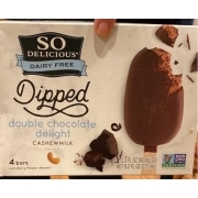So Delicious Dipped Non Dairy Frozen Dessert Bars, Cashewmilk Double ...
