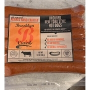 Brooklyn Hot Dogs, Uncured, New York Style: Calories, Nutrition ...