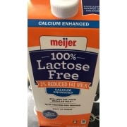 Meijer Milk, 2% Reduced Fat, Lactose Free: Calories, Nutrition Analysis ...