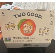 Two Good Yogurt, Greek, Lowfat, Peach: Calories, Nutrition Analysis ...