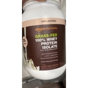 Amazon Elements Protein Powder Drink Mix, Grass Fed, 100% Whey Protein ...