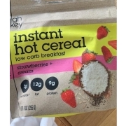 High Key Instant Hot Cereal, Strawberries + Cream: Calories, Nutrition ...