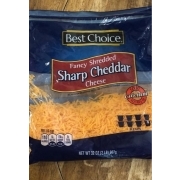 Best Choice Cheese, Sharp Cheddar, Fancy Shredded: Calories, Nutrition ...
