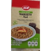 IGA Instant Oatmeal, Variety Pack: Calories, Nutrition Analysis & More ...