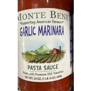 Monte Bene Pasta Sauce, Garlic Marinara: Calories, Nutrition Analysis ...