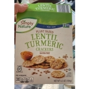 Simply Nature Crackers, Lentil Turmeric: Calories, Nutrition Analysis ...