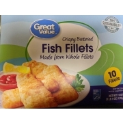 Great Value Fish Fillets, Crispy Battered: Calories, Nutrition Analysis ...
