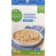 Simple Truth Organic Instant Oatmeal, Original: Calories, Nutrition ...