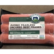 Niman Ranch Beef Franks, Uncured, Jumbo Fearless: Calories, Nutrition ...