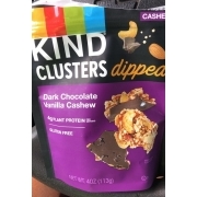 Kind Clusters, Dipped, Dark Chocolate Vanilla Cashew: Calories ...