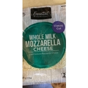 Essential Everyday Mozzarella Cheese, Whole Milk, Classic Cut: Calories ...